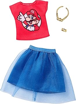 Amazon.com: Barbie Super Mario Fashion, Blue/Red : Toys & Games