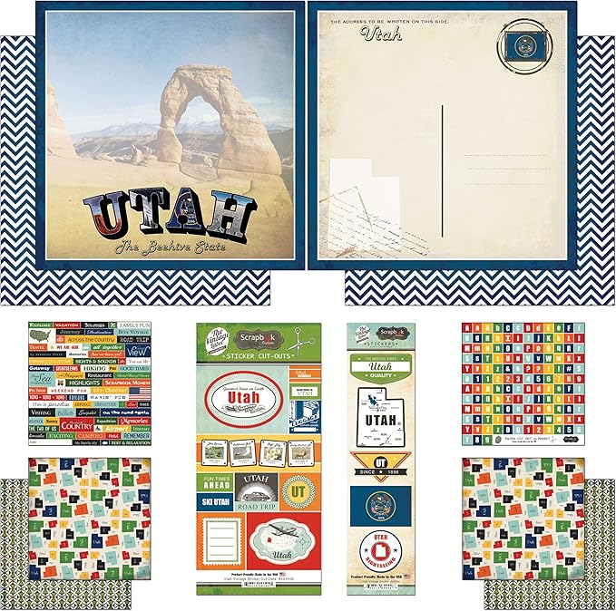 Amazon.com: Scrapbook Customs Themed Paper and Stickers Scrapbook Kit ...