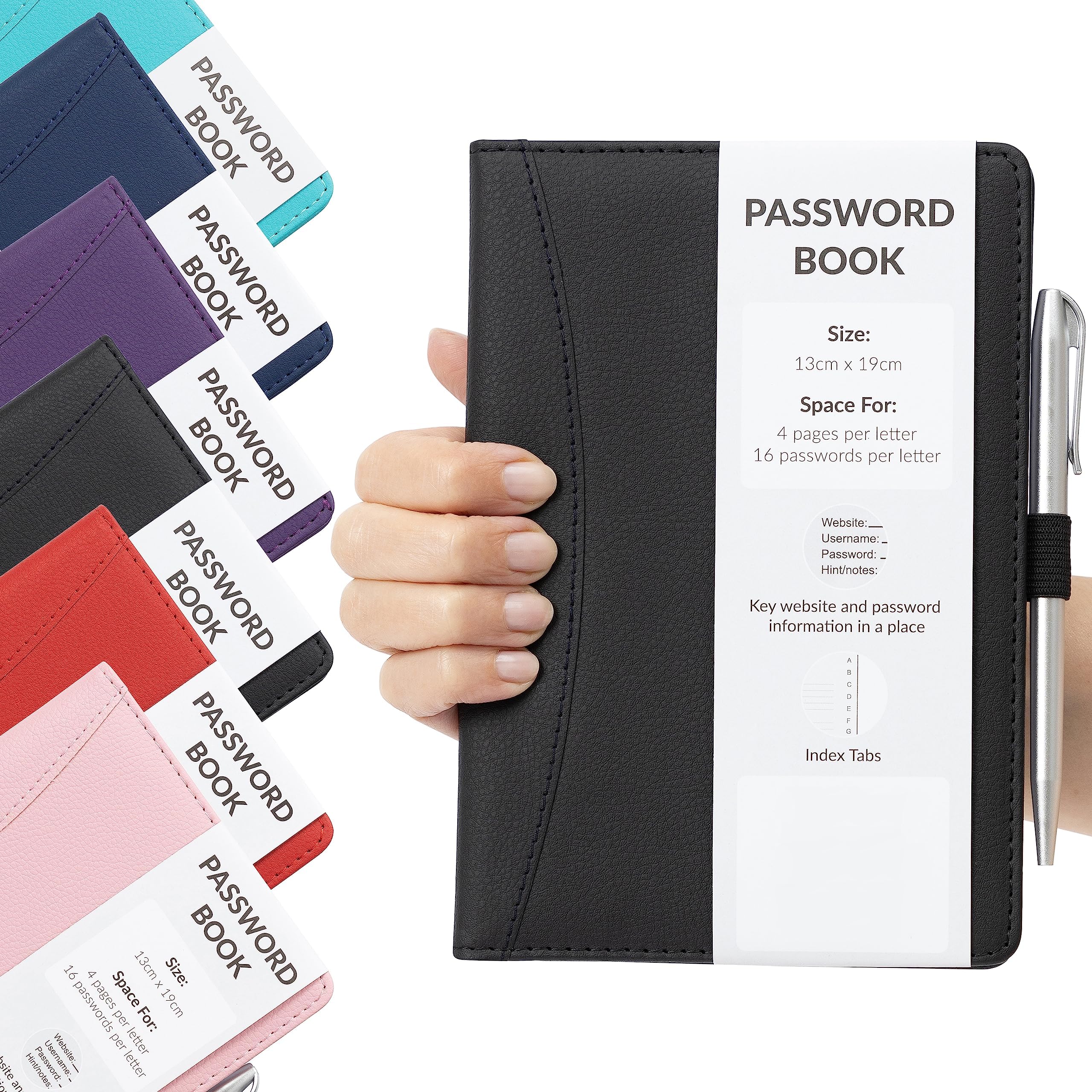 Password Book Alphabetical with Tabs A-Z Index Hardback for Internet ...