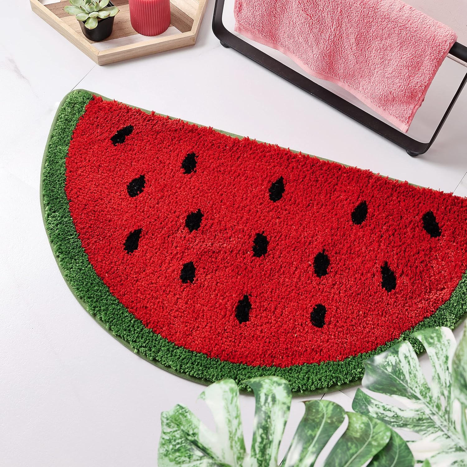 Amazon.com: FROZZUR Watermelon Cute Bath Mat for Bathroom, Summer ...