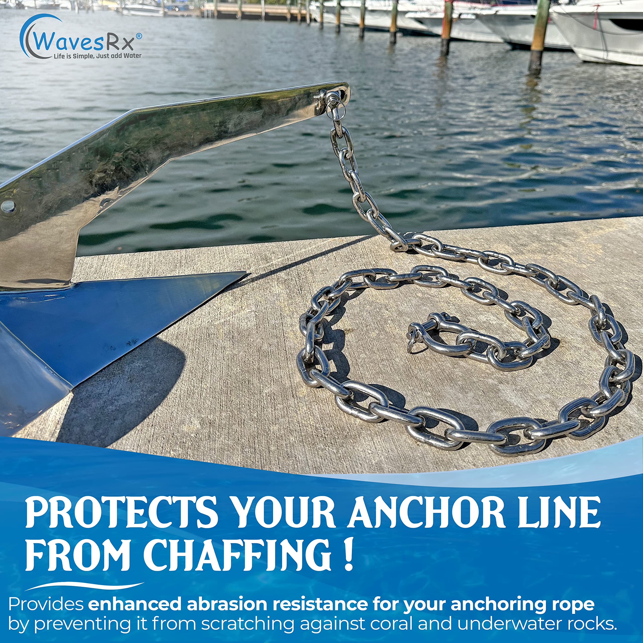 Snapklik.com : WAVESRX Stainless Steel Anchor Chain For Boats, Jet Skis ...