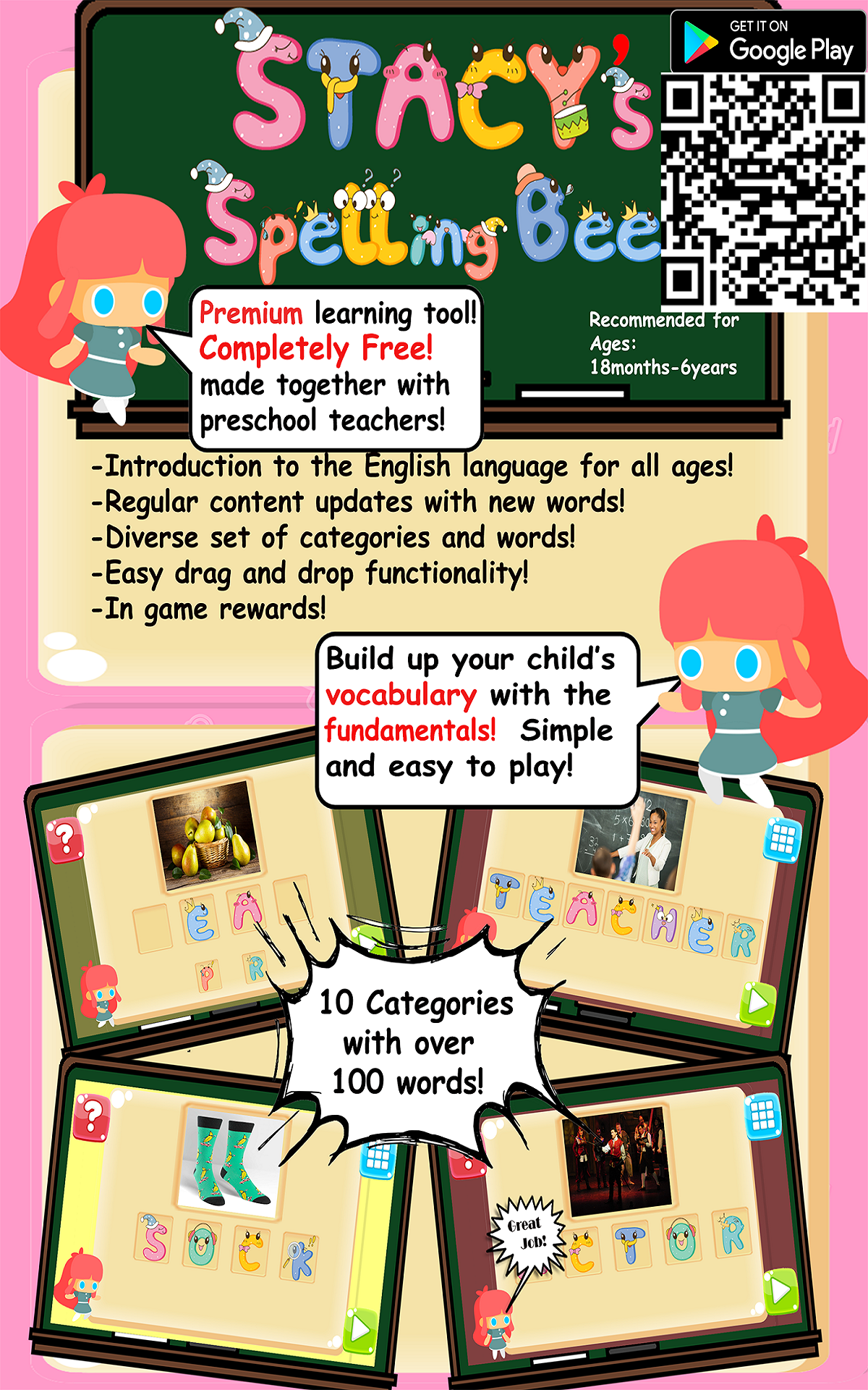 Stacy's Spelling Bee: English for kids!:Amazon.in:Appstore for Android