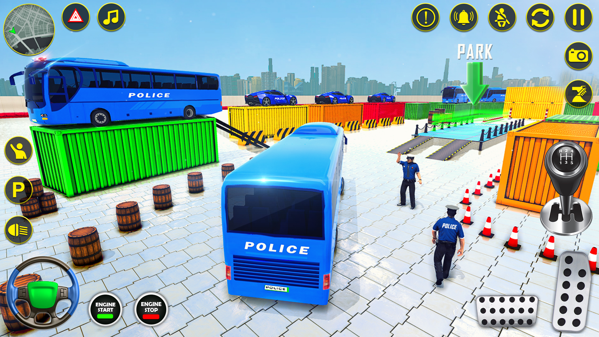 US City Police Bus Parking Cop Games 3D – Prisoner Transport Parking ...