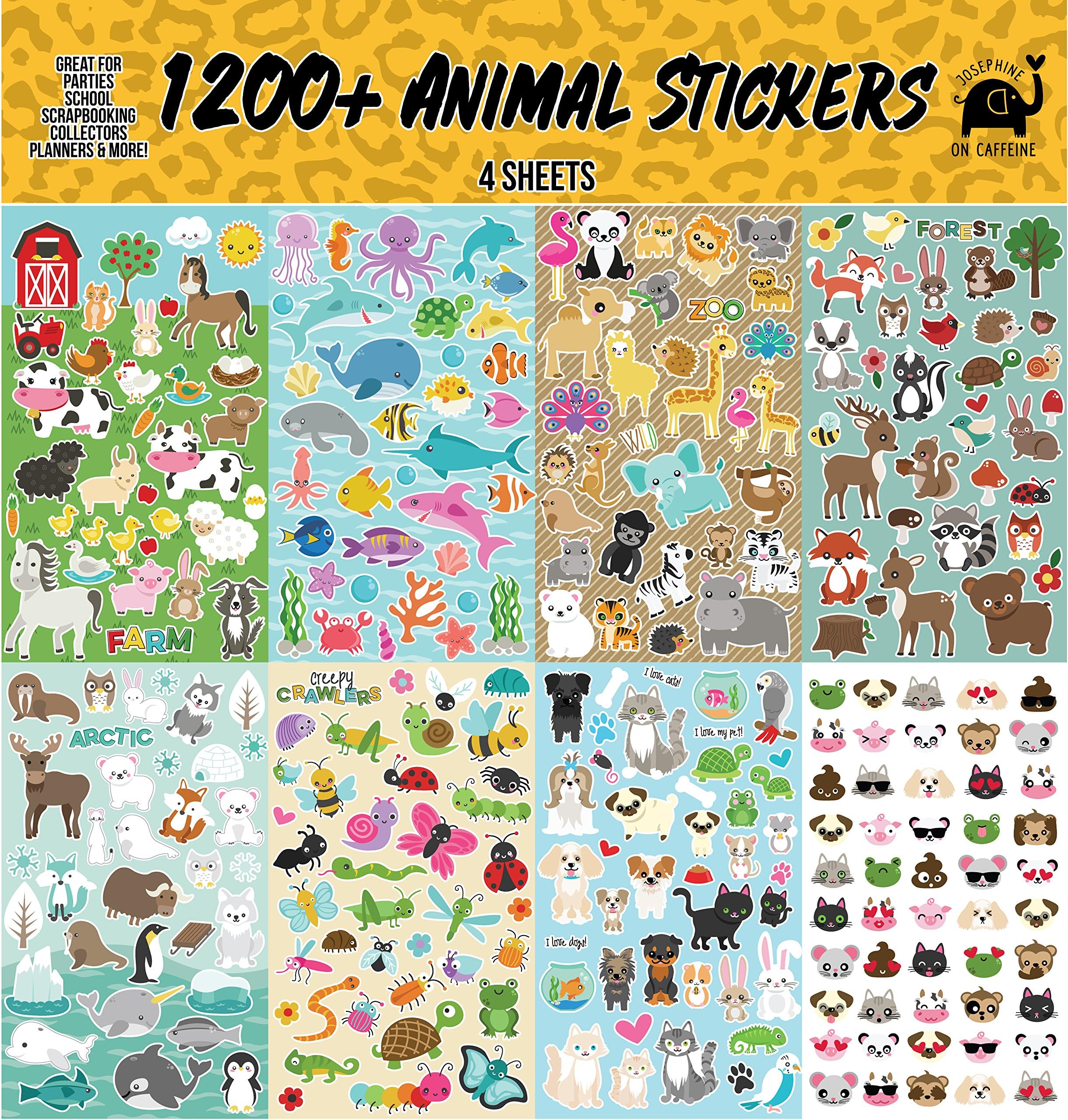 Amazon.com: 42 Sheets 3D Fluffy Animal Stickers Jungle Animal Stickers ...