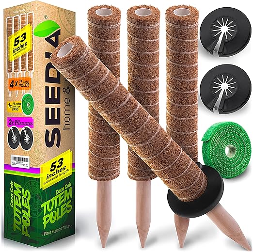 Amazon.com : SEEDIA Moss Pole for Plants - 4x17 Inch Monstera Stakes ...