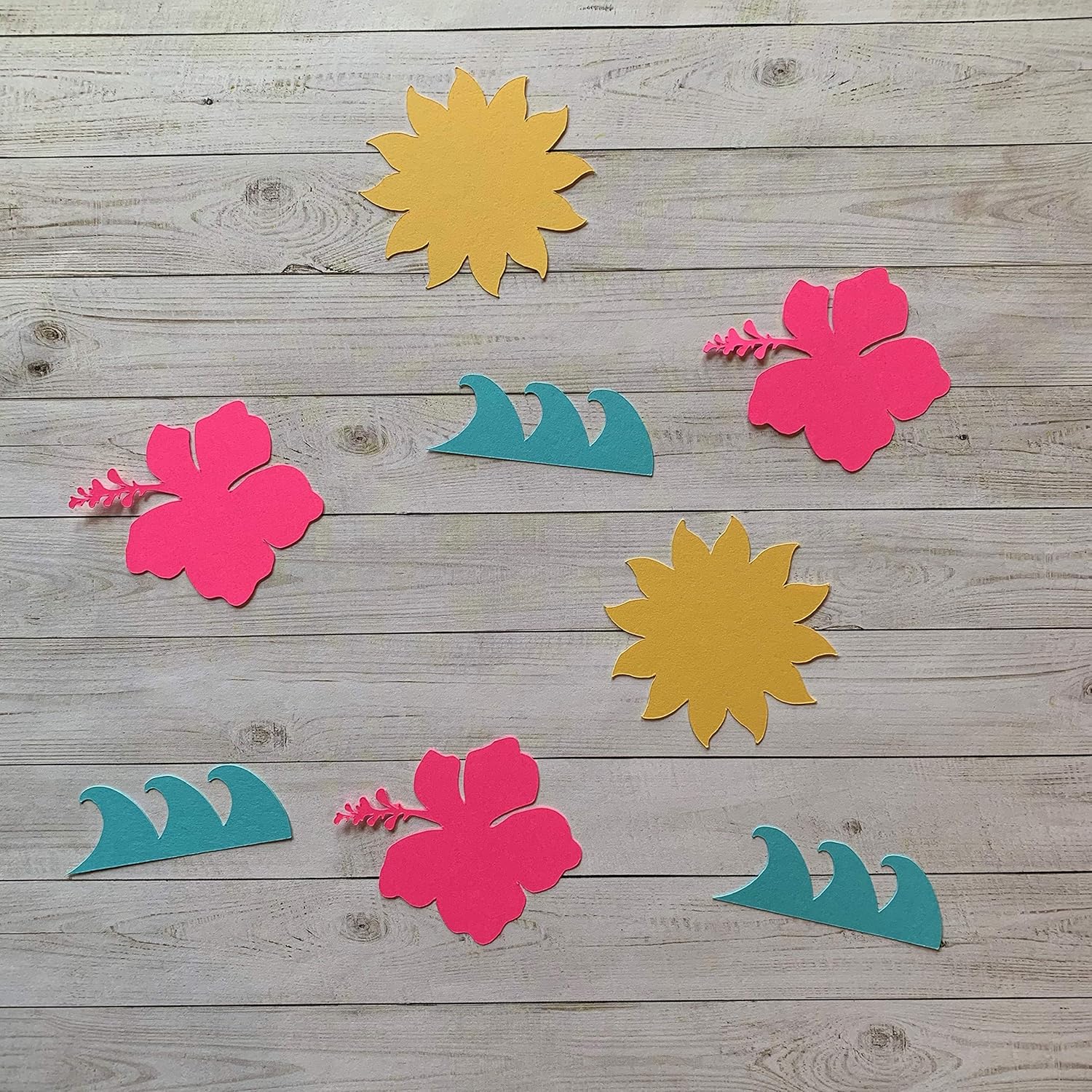 Amazon.com: 2in Confetti Set, Hibiscus Cut Outs, Sun Cut Outs, Waves ...