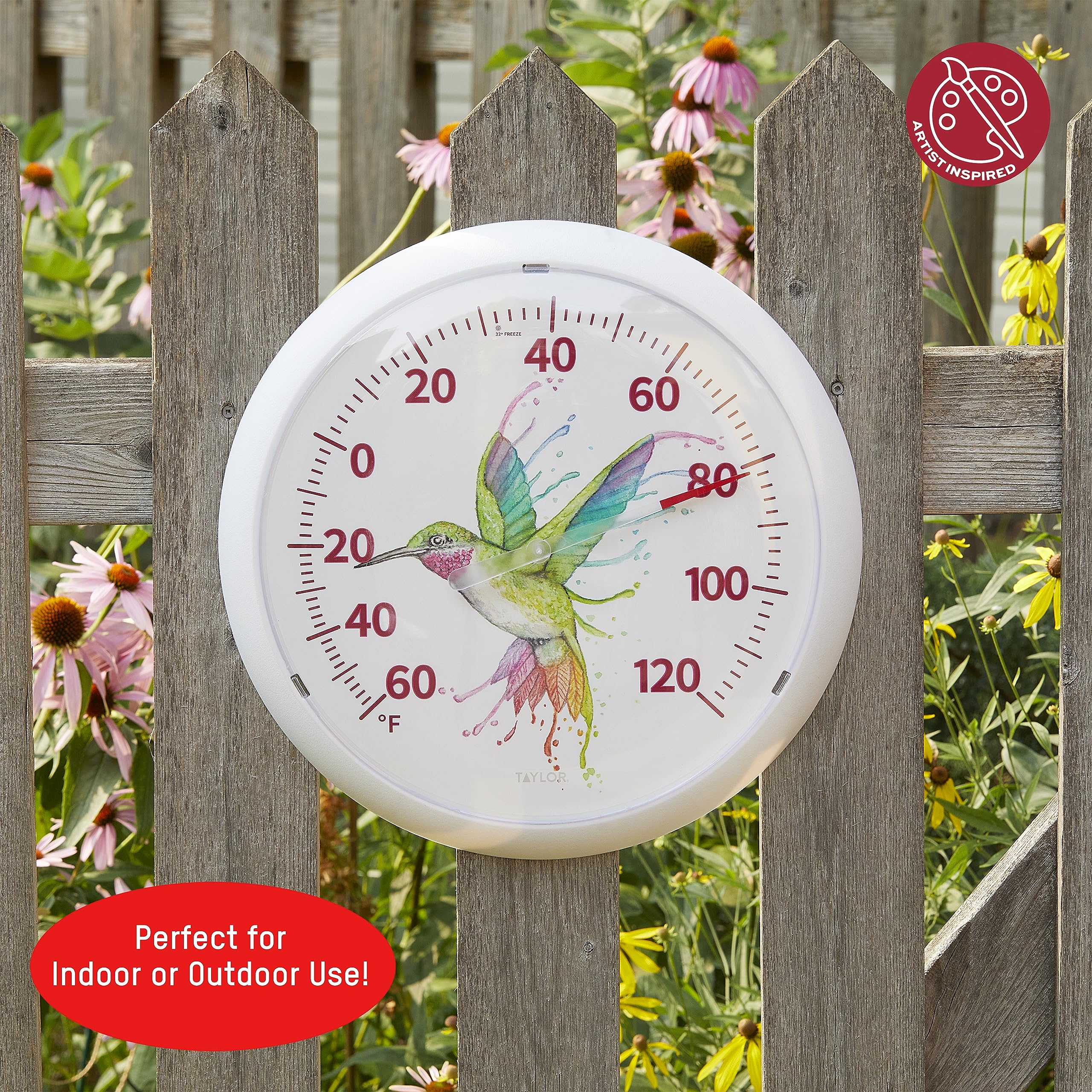 Taylor Watercolor Series Rainbow Hummingbird Indoor Outdoor Dial ...