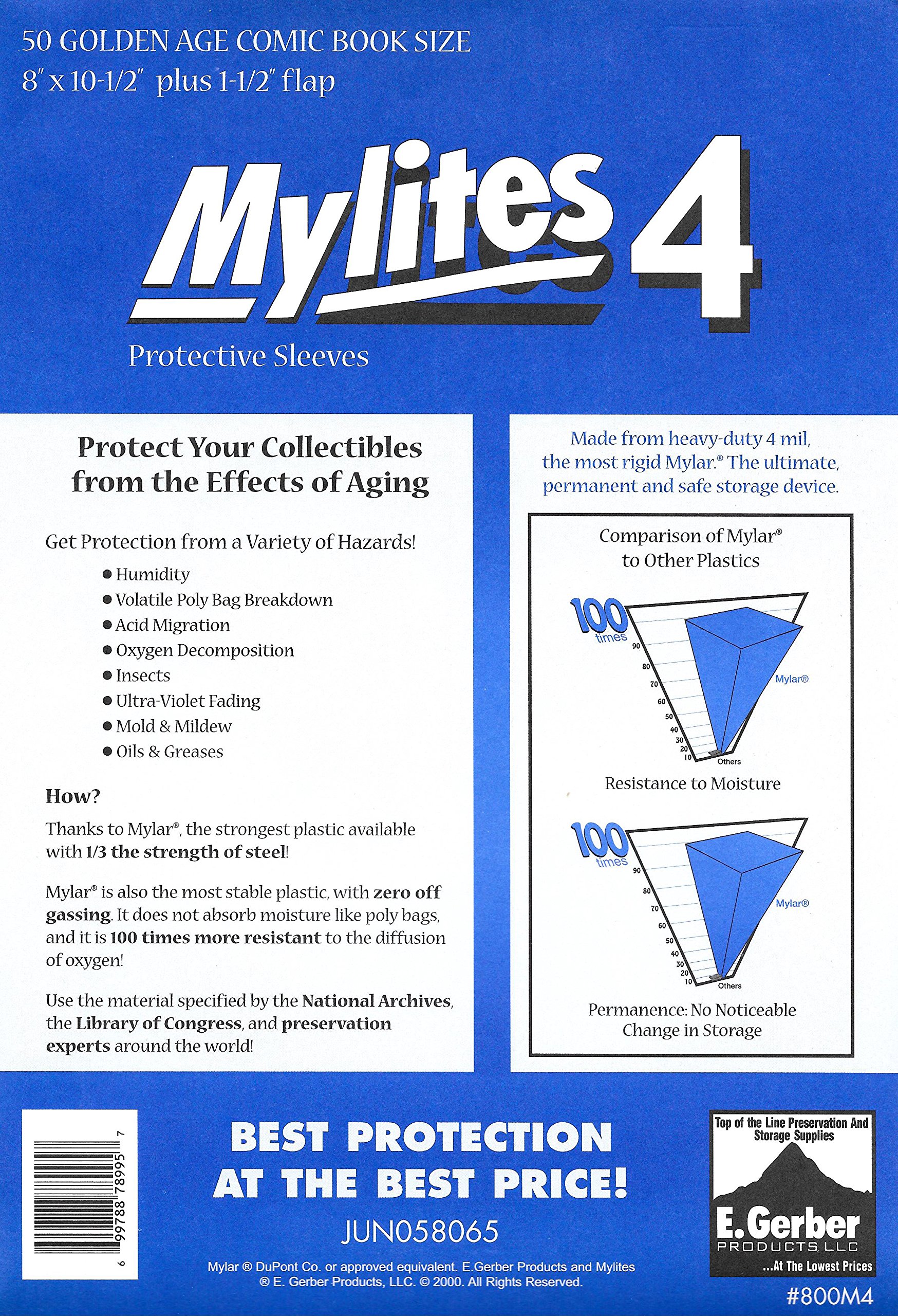 Amazon.com: Mylites 4 Golden Age Comic Book Mylar Sleeves 8" x 10 1/2 ...