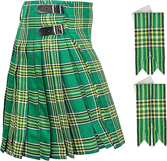 Amazon.com: Nastew Kilt for Men, 100% Acrylic Wool Tartan Mens Kilt with 2 Free Flashes Multiple ...