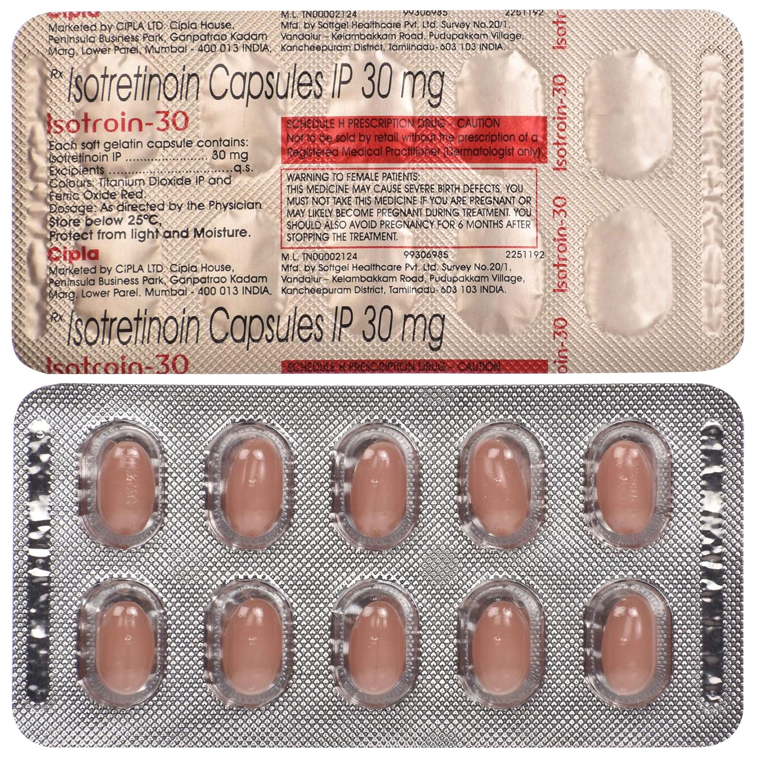 Isotroin-30 - Strip of 10 Capsules : Amazon.in: Health & Personal Care