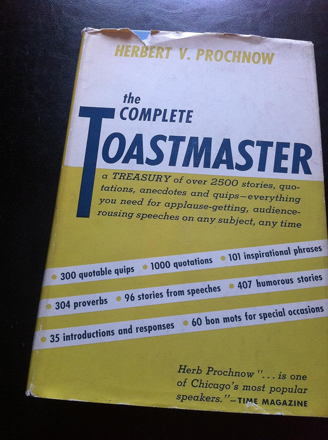COMPLETE TOASTMASTER A New Treasury for Speakers: Herbert V. Prochnow ...