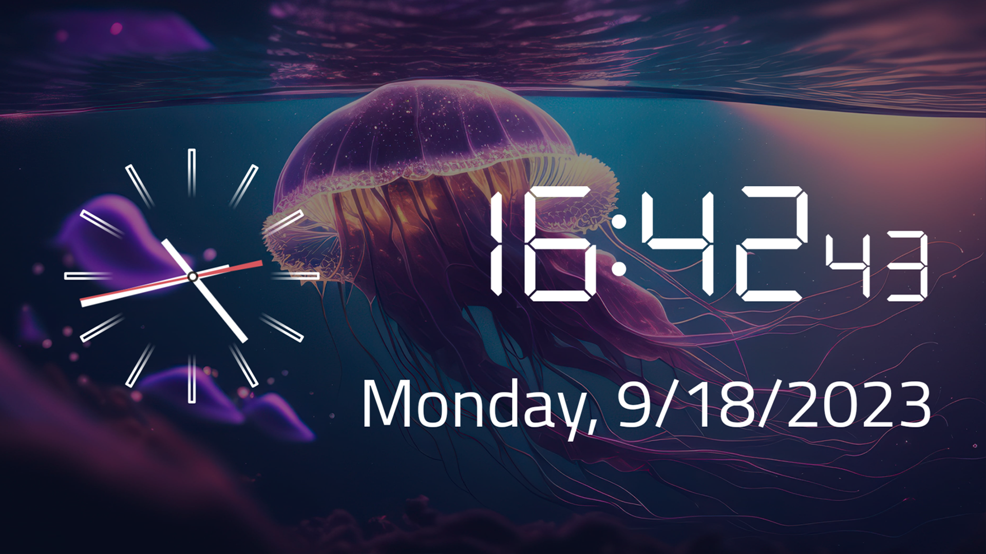Jellyfish Screensaver Analog & Digital Clock Screensaver for Fire TV ...