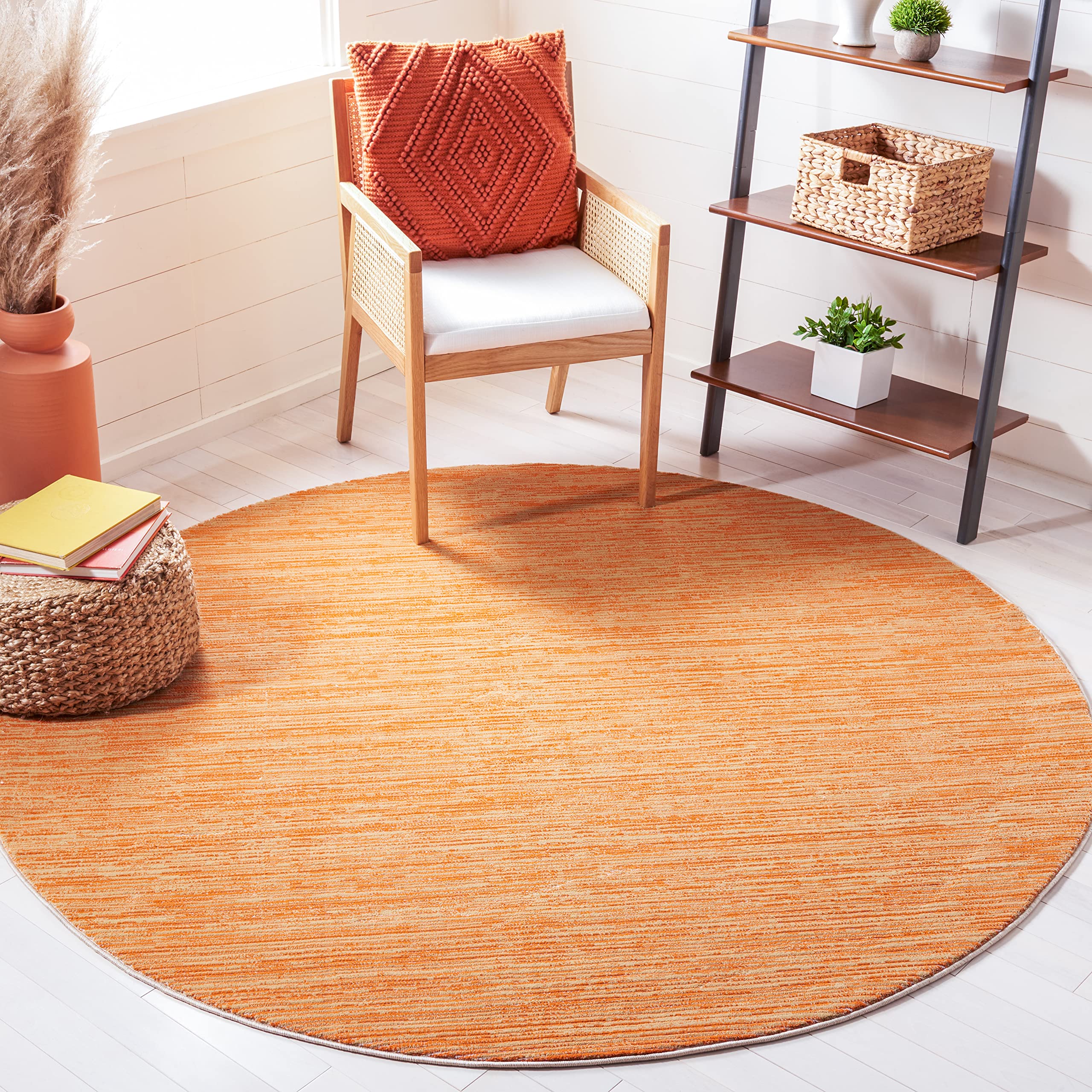 Amazon.com: SAFAVIEH Vision Collection 5' Round Orange VSN606P Modern ...