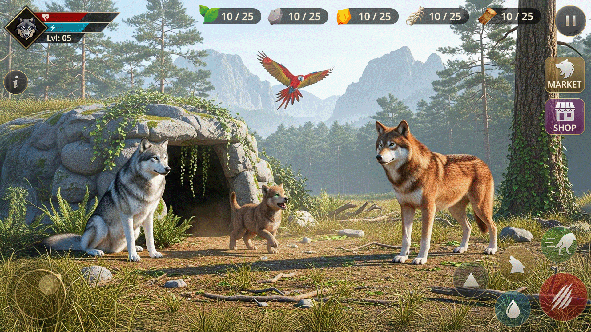 Real Wild Wolf Animal Simulator Clash Game - Open World Wolf Attack ...