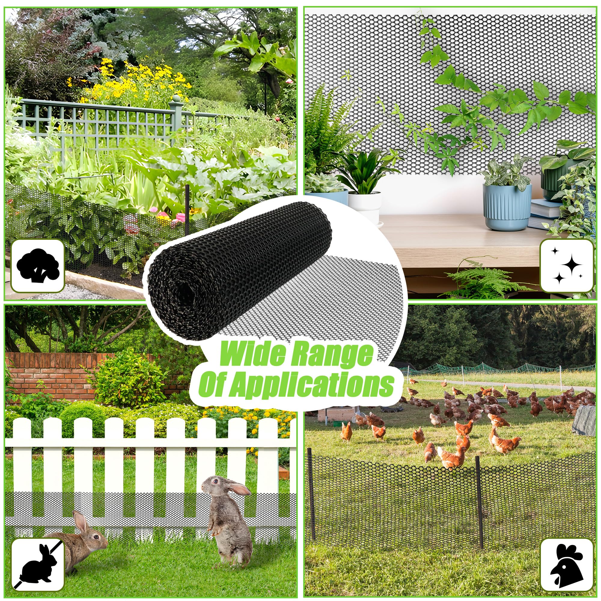 Snapklik.com : Black Plastic Wire Mesh Fence Roll - 15.7IN X 20FT ...