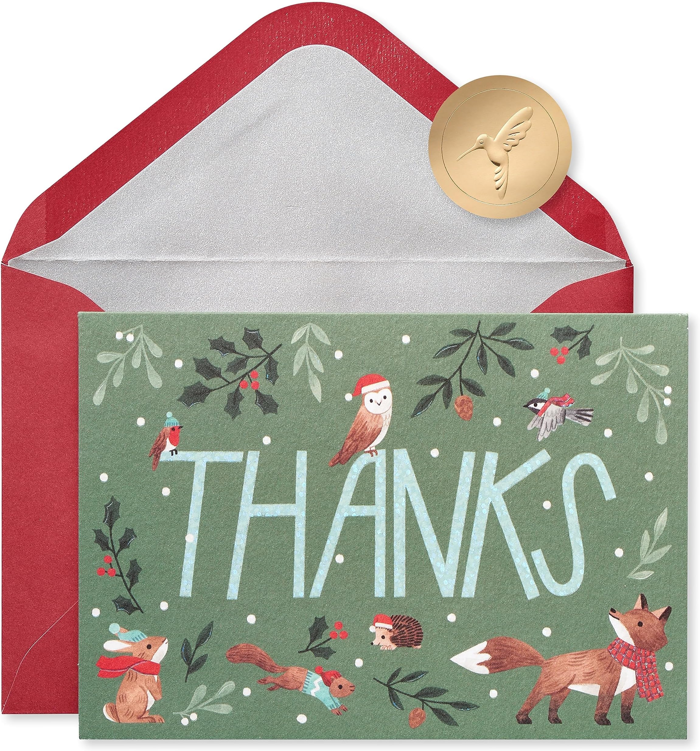 Amazon.com : Papyrus Blank Holiday Thank You Cards Boxed with Envelopes ...