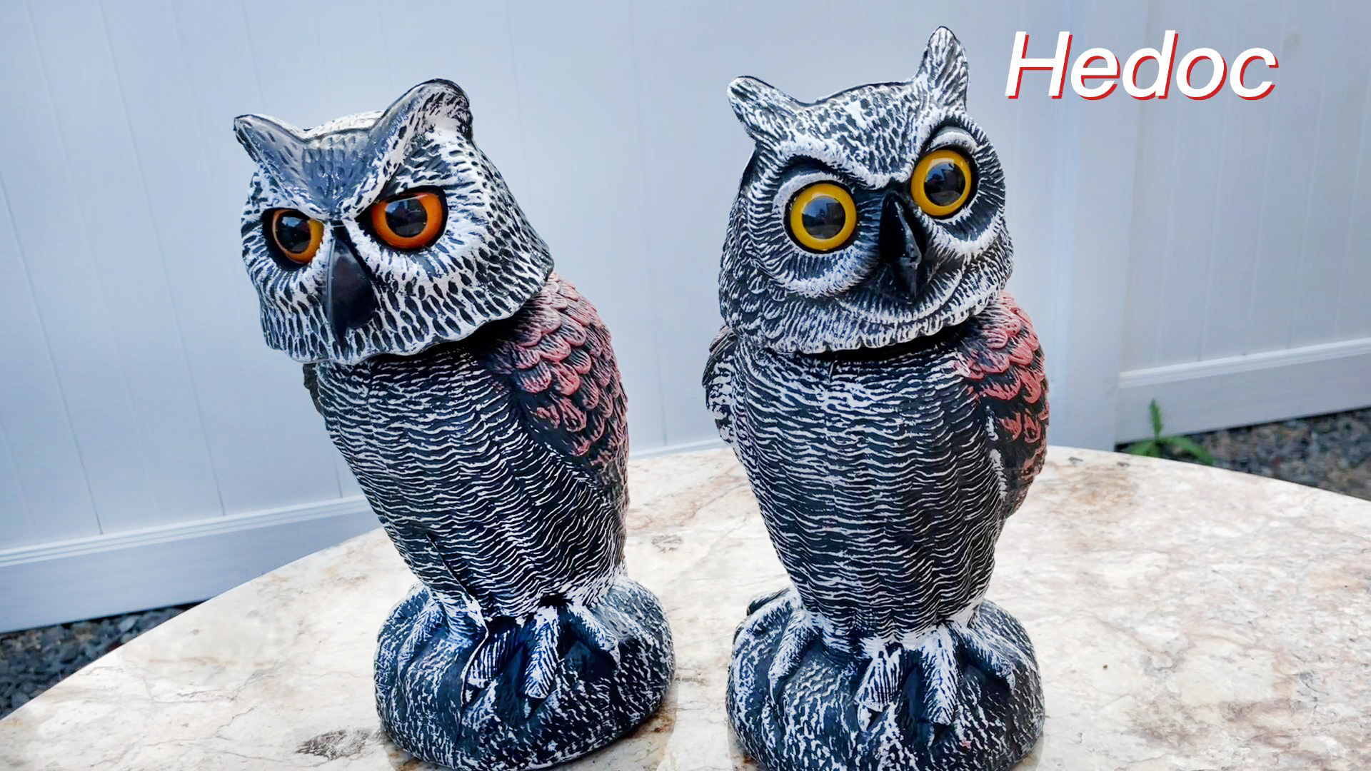 Watch 2 Pack Fake Owl Decoys to Scare Birds Away from Gardens on Amazon ...