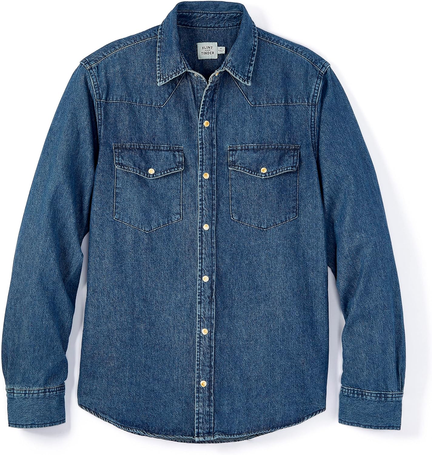 Amazon.com: Flint and Tinder Men's Bone Button Western Shirt, Long ...