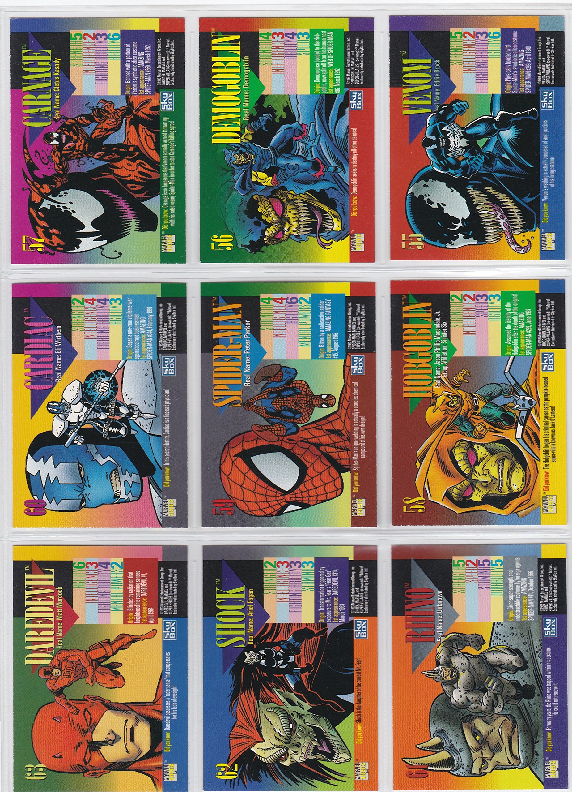 1993 Marvel Trading Cards 1993 Skybox Marvel Masterpieces Trading