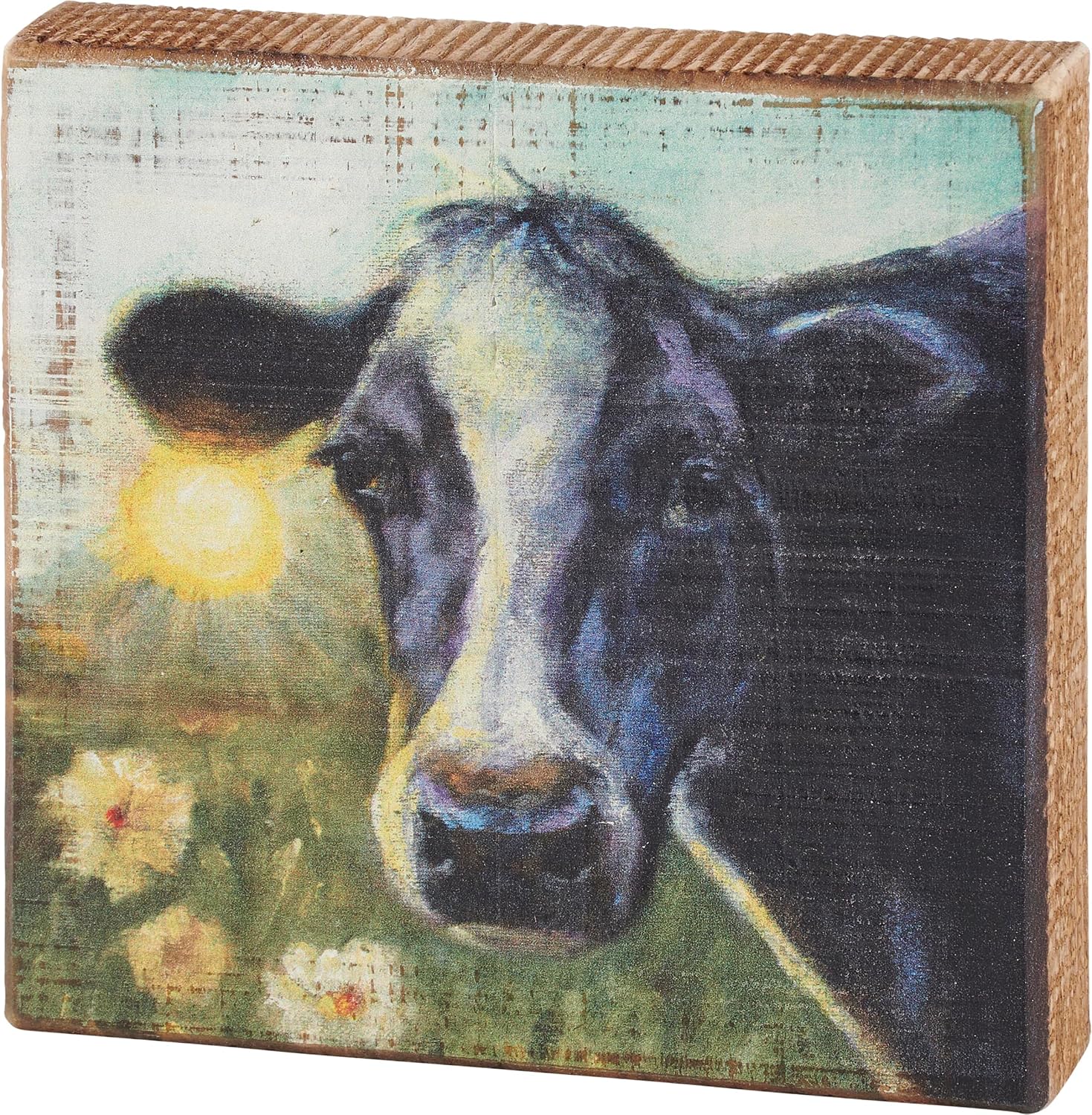 Amazon.com: Primitives by Kathy Home Décor Block Sign - Morning Cow ...
