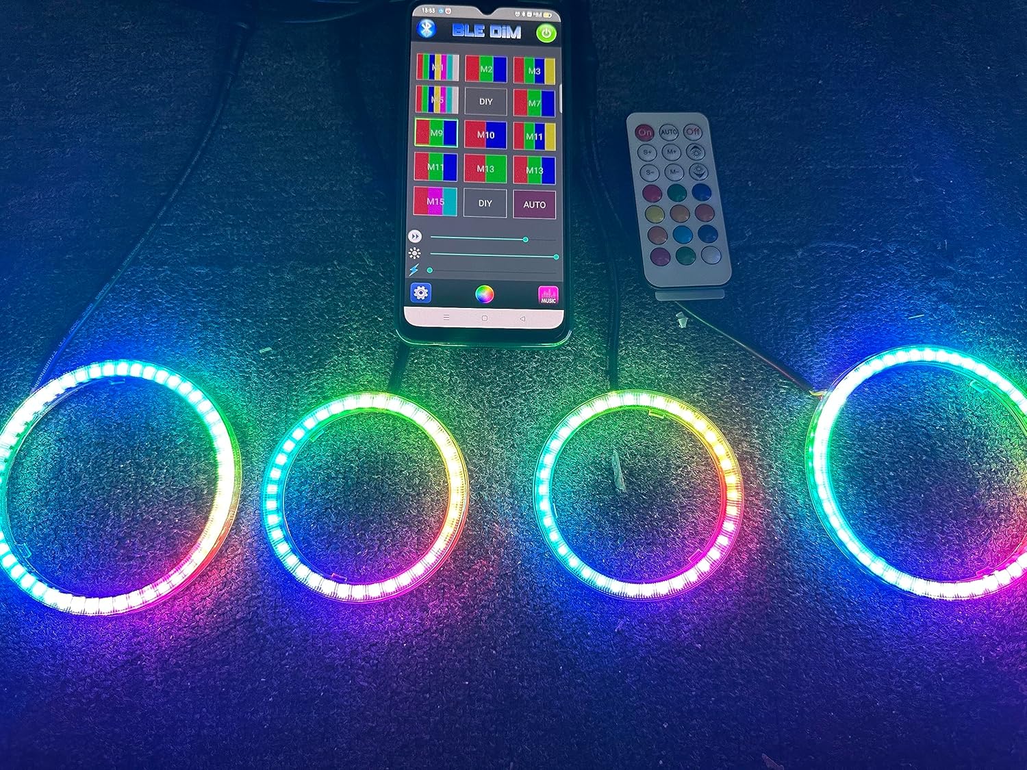 Amazon.com: Sando Tech 2pcs 110MM+2pcs 120MM Dream Chase Car Angel Eyes ...