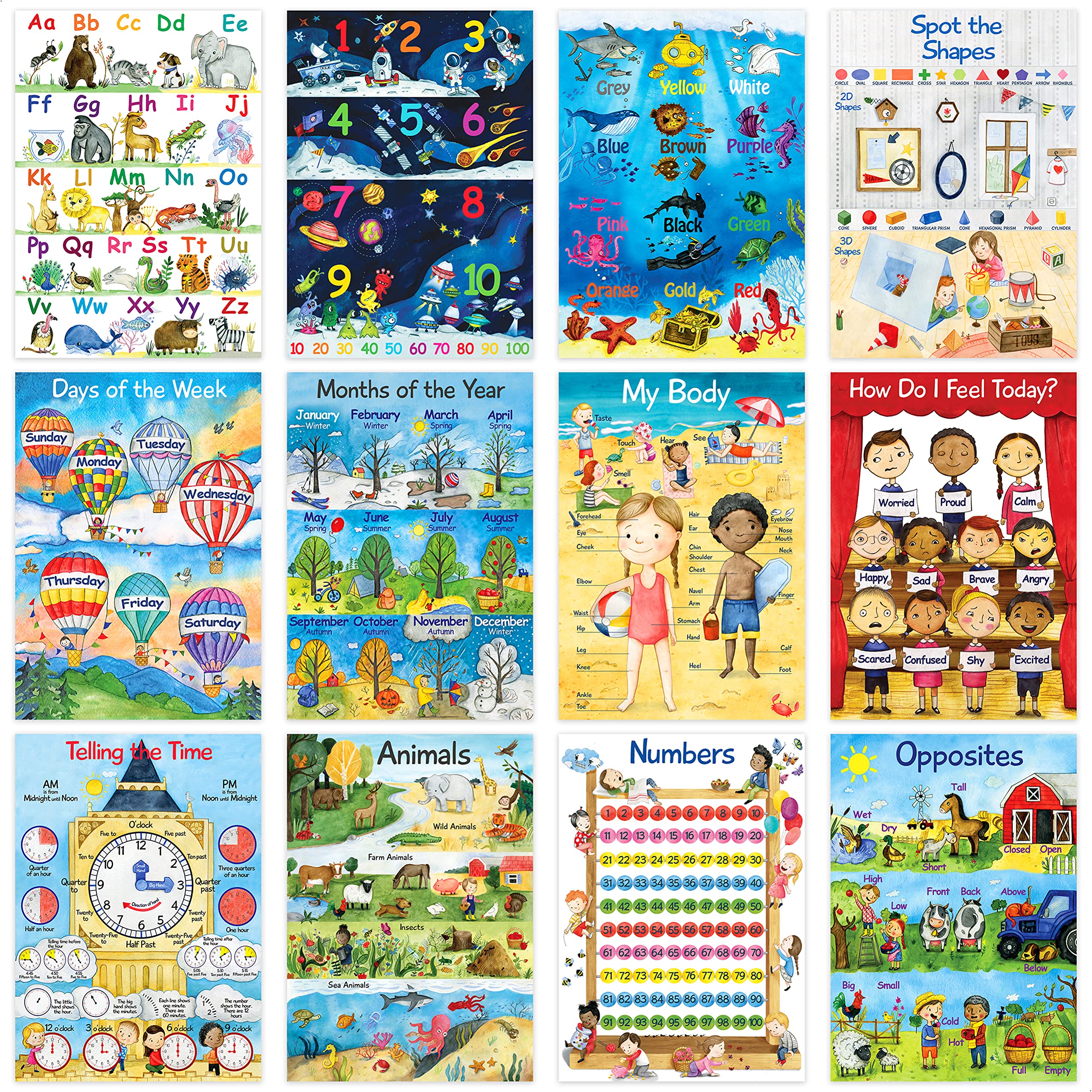 20 Educational Posters for Preschool Learning | Kindergarten Homeschool ...