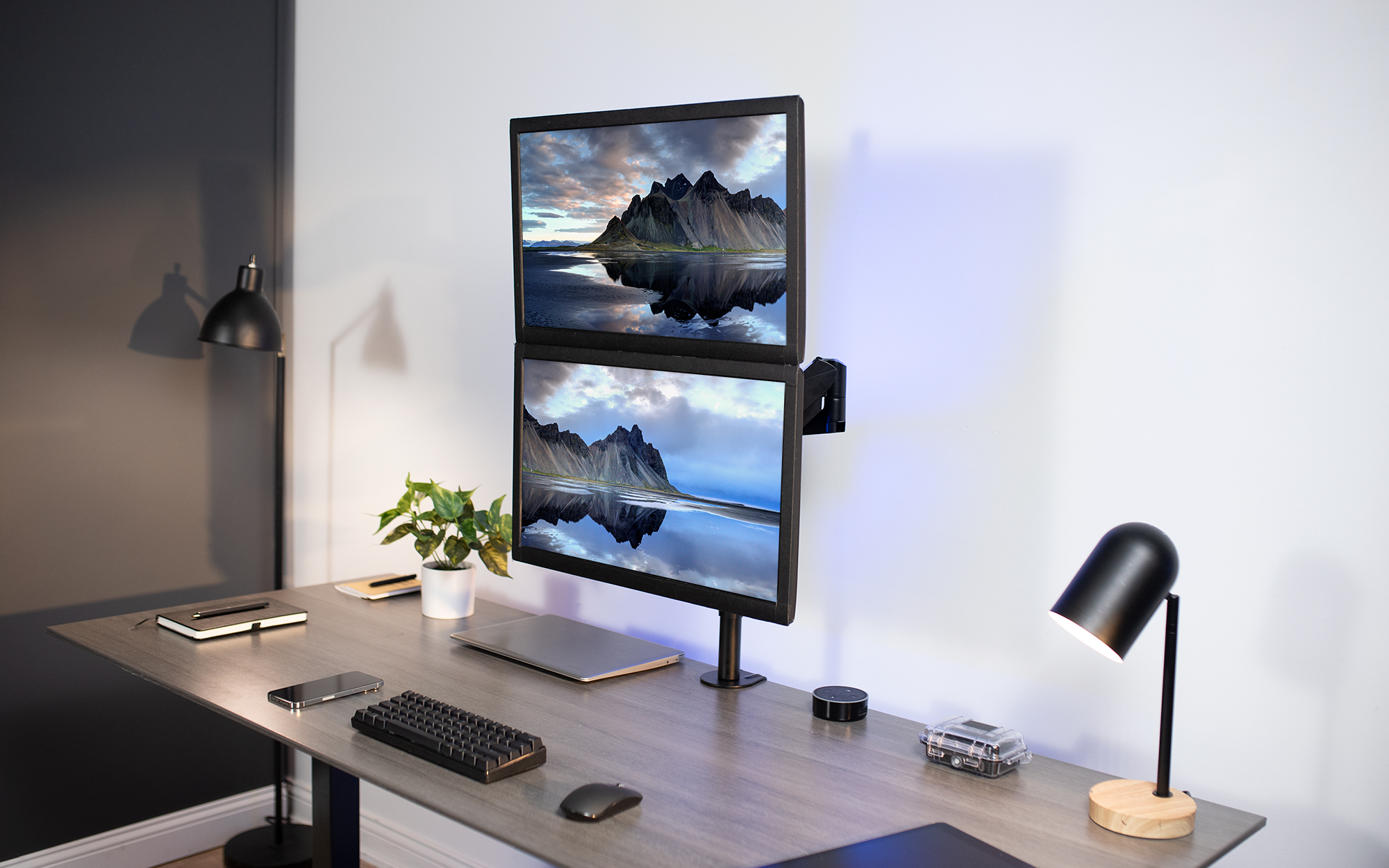 Electronikz - VIVO Dual Monitor Arm Extra Tall Mount for Screens up to ...