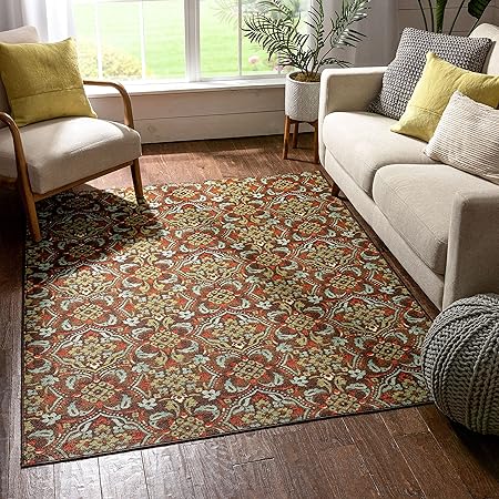 Amazon.com: Well Woven Non-Skid/Slip Rubber Back Antibacterial 5x7 (5 ...