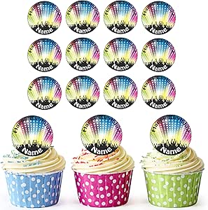 AK Giftshop Rave Dancers 24 Personalised Edible Cupcake Toppers ...
