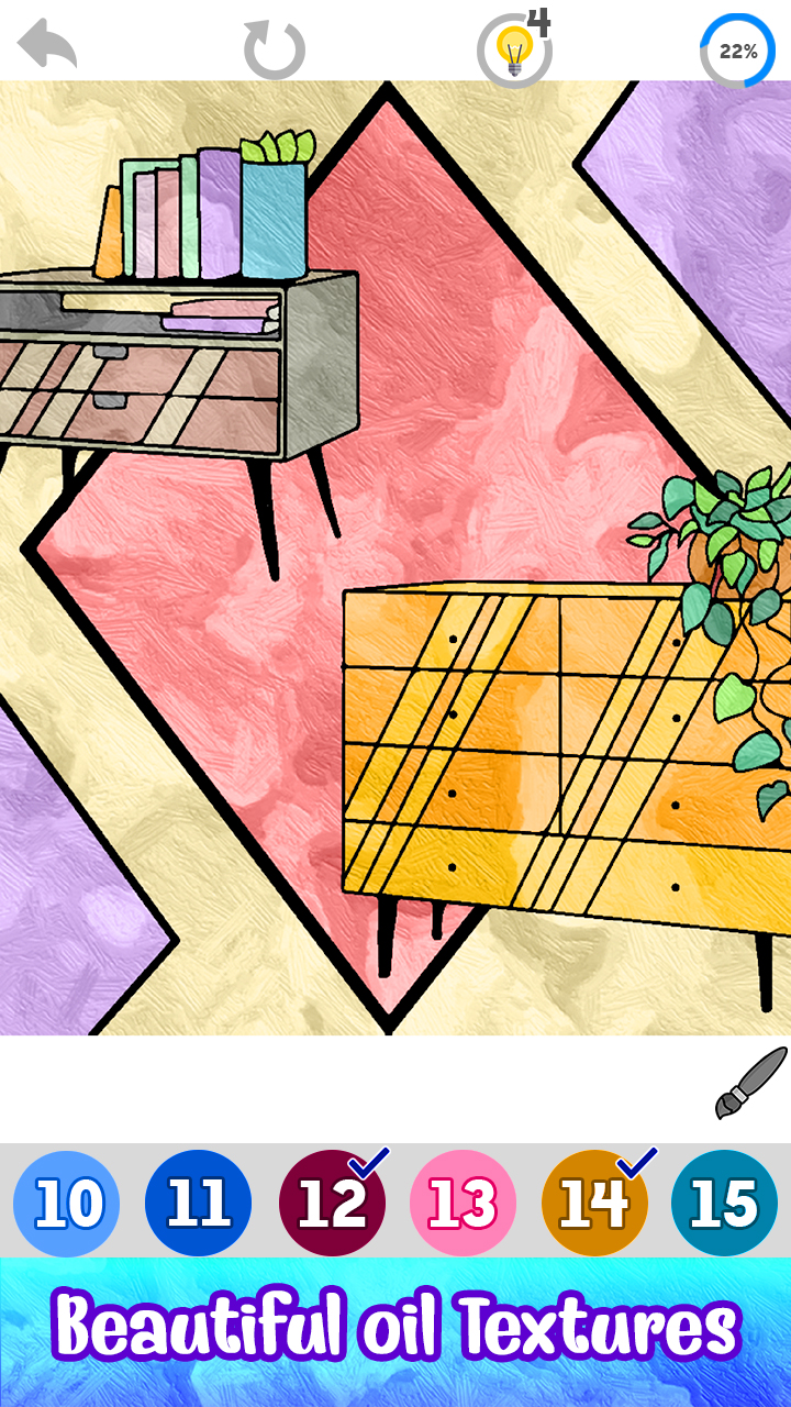 Furniture Color By Number - House Interior Glitter Painting:Amazon.com ...