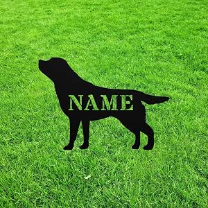 Amazon.com : Personalized Black Lab Garden Statue Stake, Custom Black ...