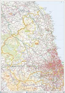 Newcastle - NE - Postcode Wall Map - Paper : Amazon.co.uk: Stationery ...