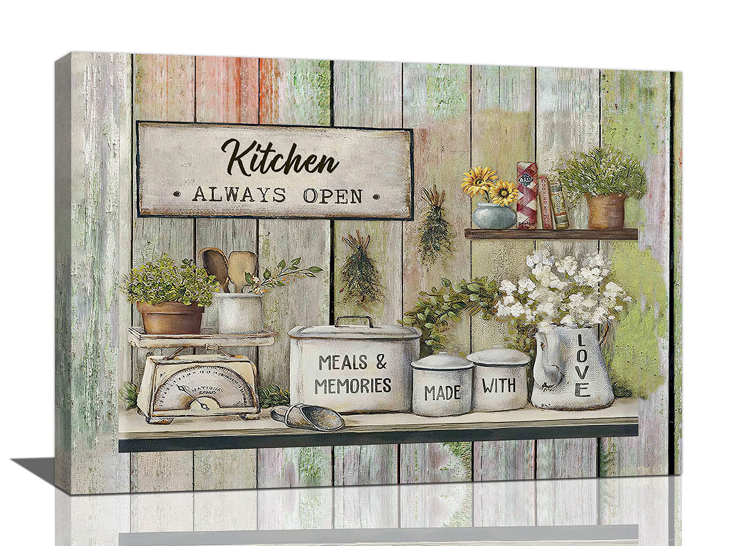 Amazon.com: Rustic Kitchen Wall Art Farmhouse Kitchen Pictures Wall ...