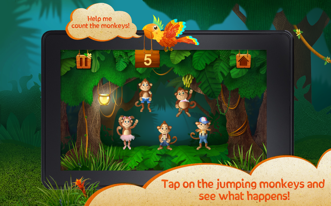 5 Little Monkeys HD - Interactive Nursery Rhyme - App on Amazon Appstore