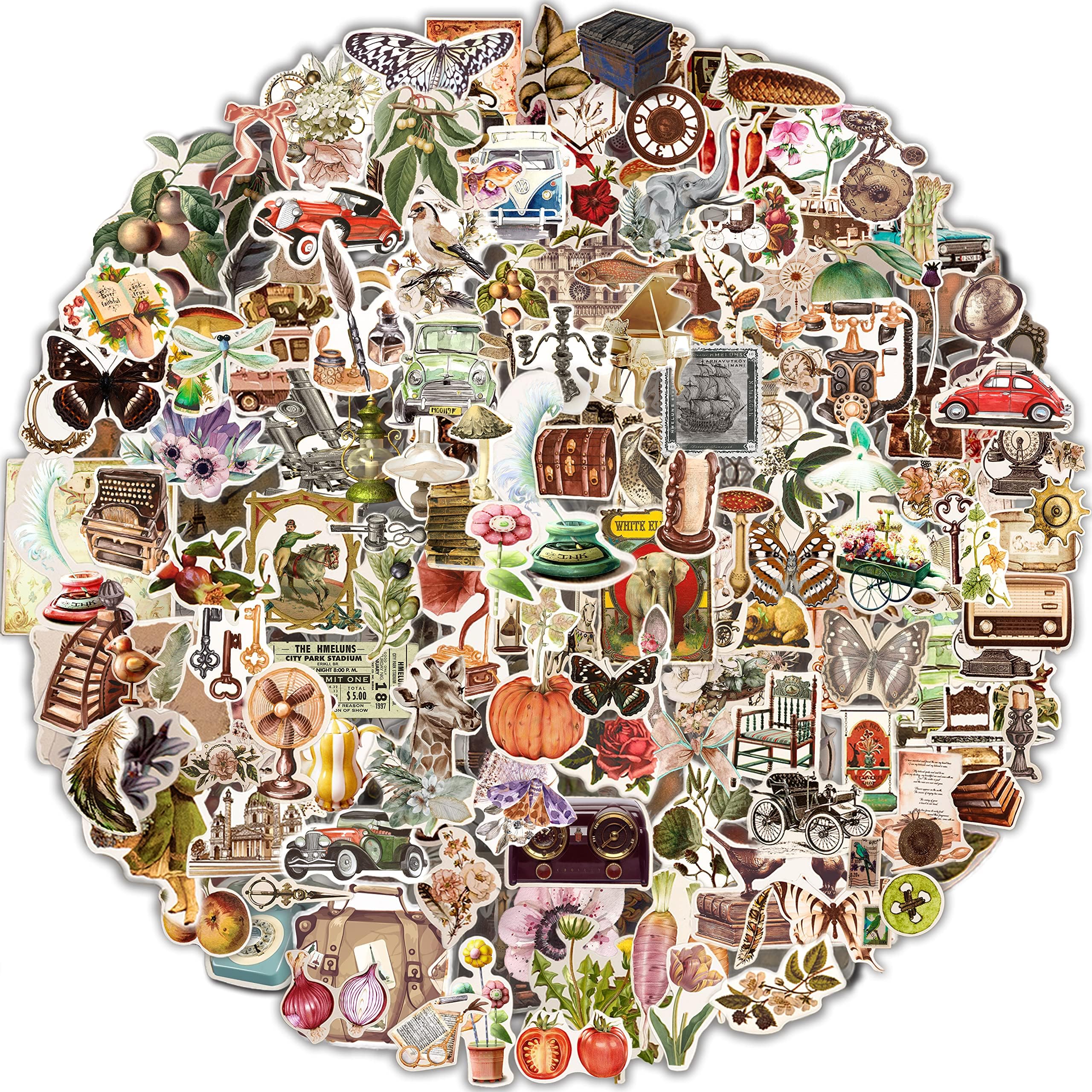 Amazon.com: Vintage Scrapbook Stickers 52Pcs Cannity Scrapbooking ...