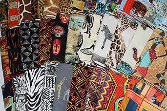 Amazon.com: 10 Fat Quarters - Africa African Animals Tribal Safari ...
