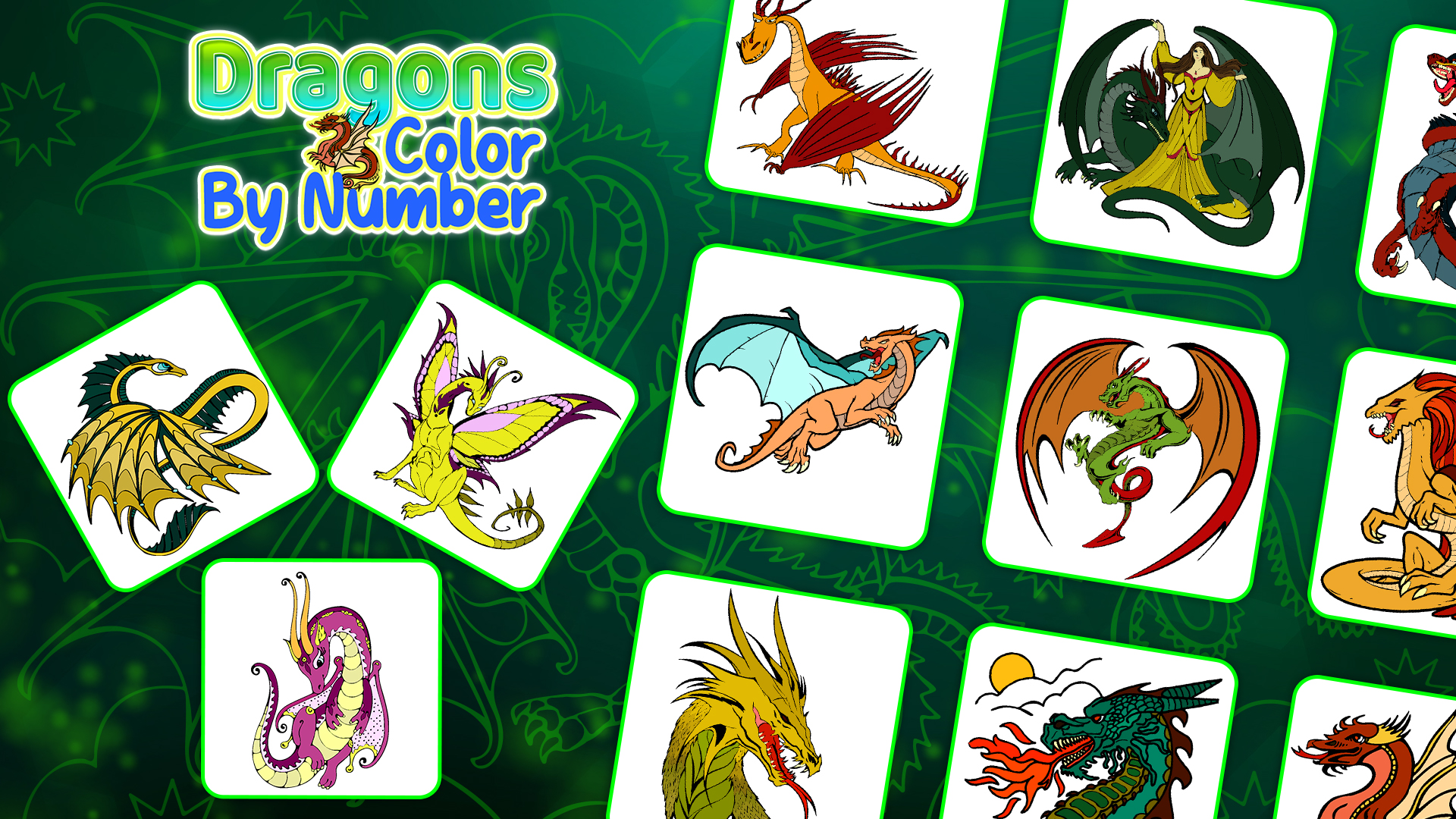 Dragons Paint By Number - Animals Coloring Book: Coloring Book Pages ...