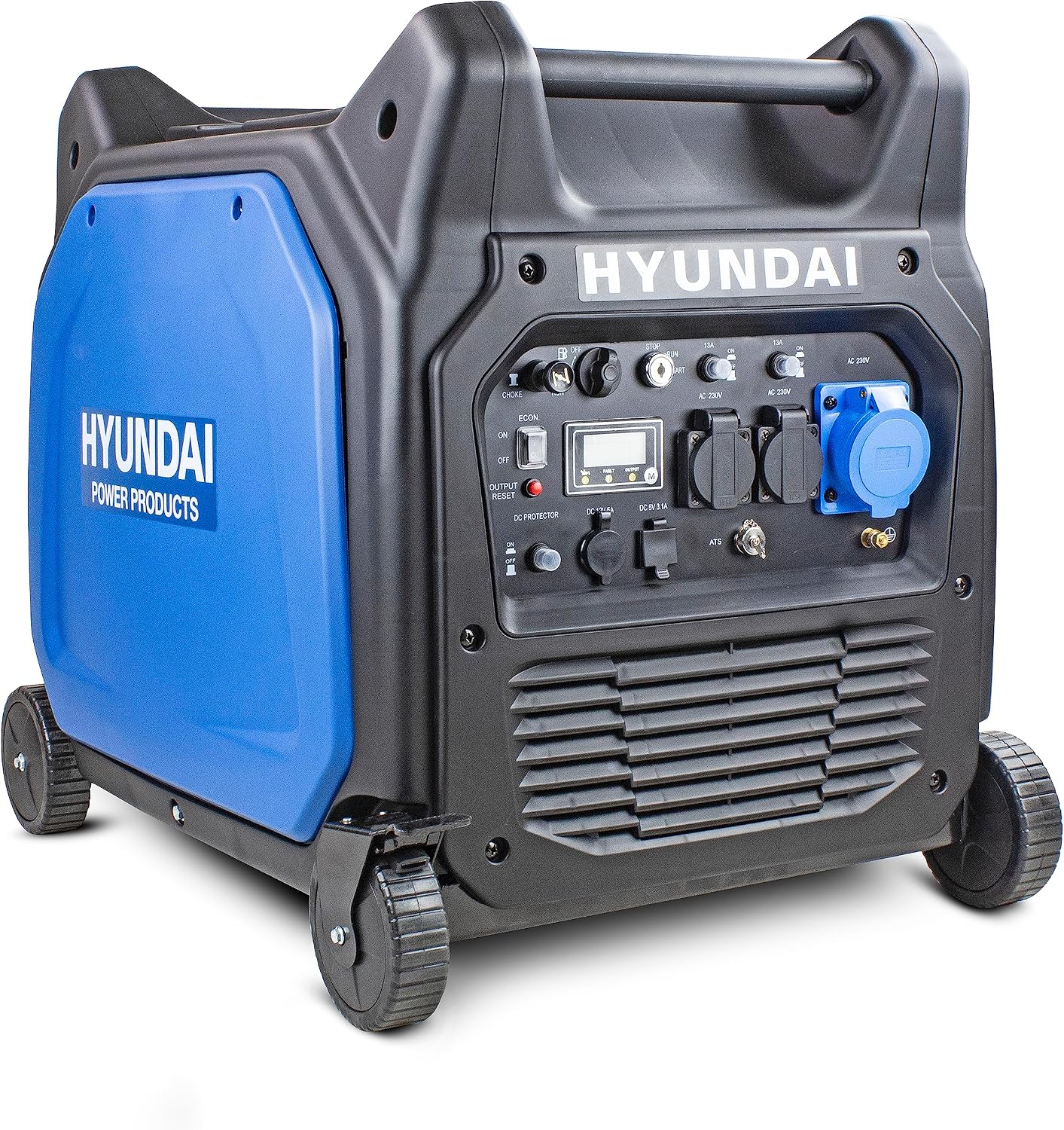 Hyundai 6600W / 6.6 kW Portable Petrol Inverter Generator – Electric ...