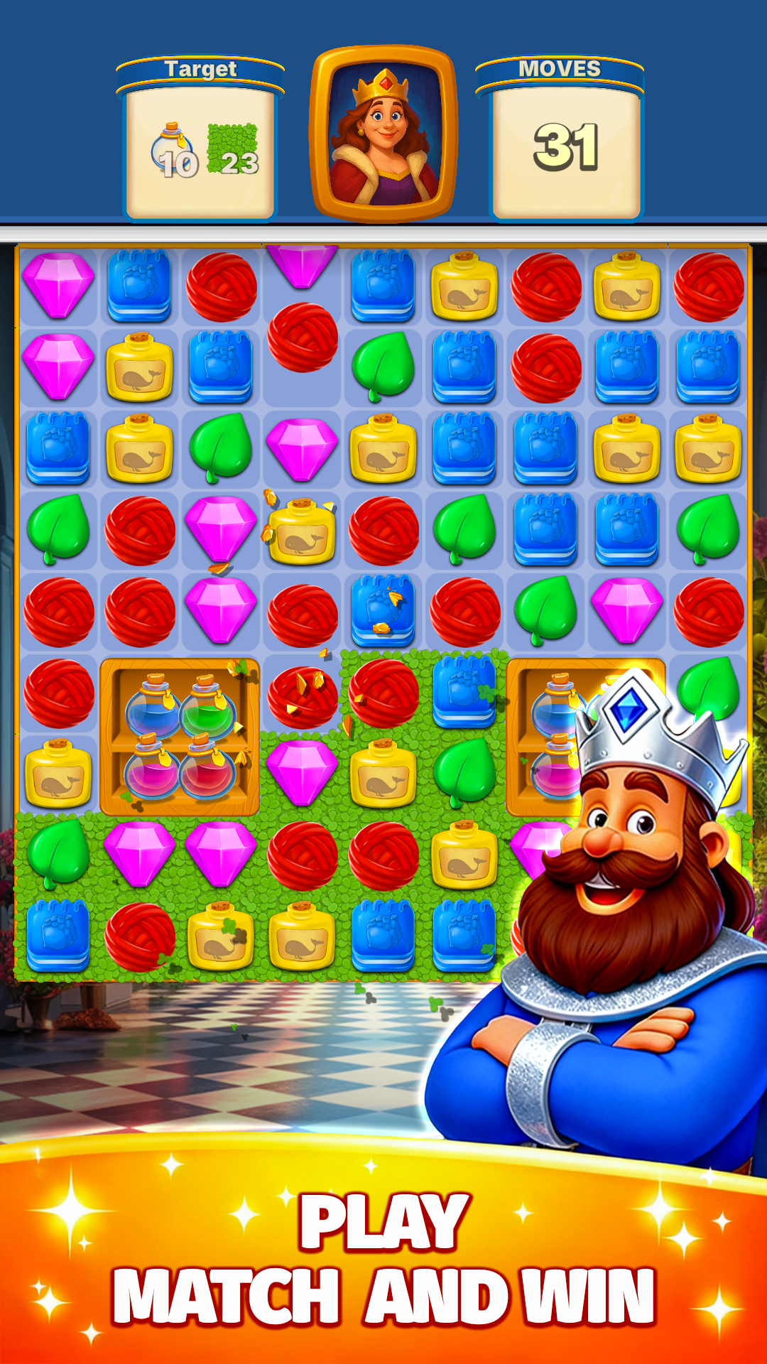 Match 3 Game King Puzzle: Royal Match & Puzzle Games Adventure to Blast ...