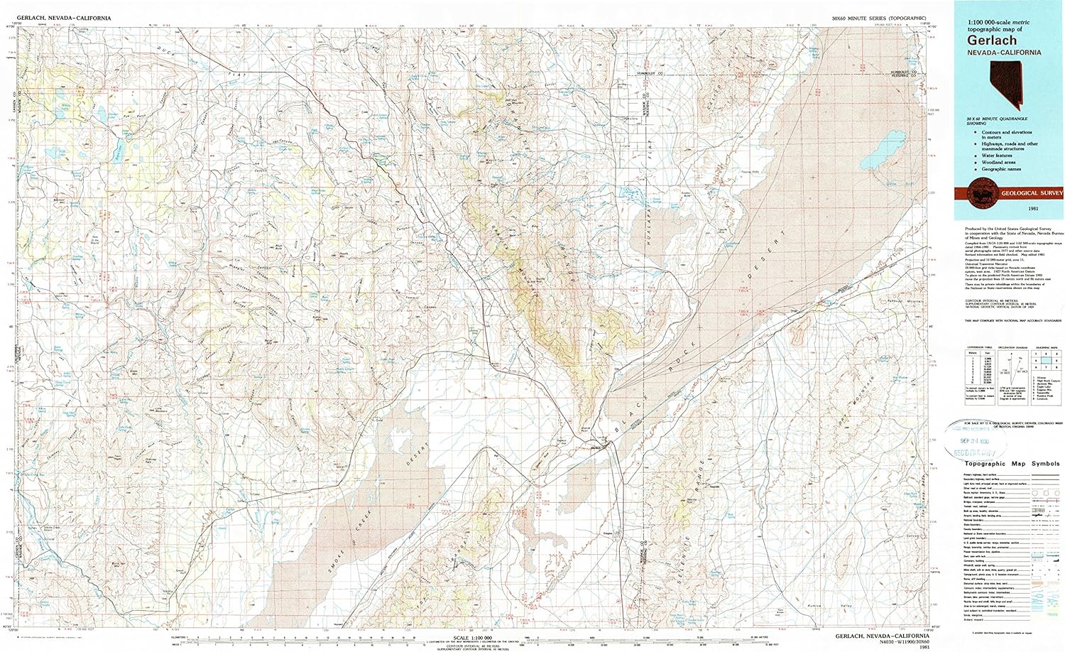 Amazon.com : YellowMaps Gerlach NV topo map, 1:100000 Scale, 30 X 60 ...