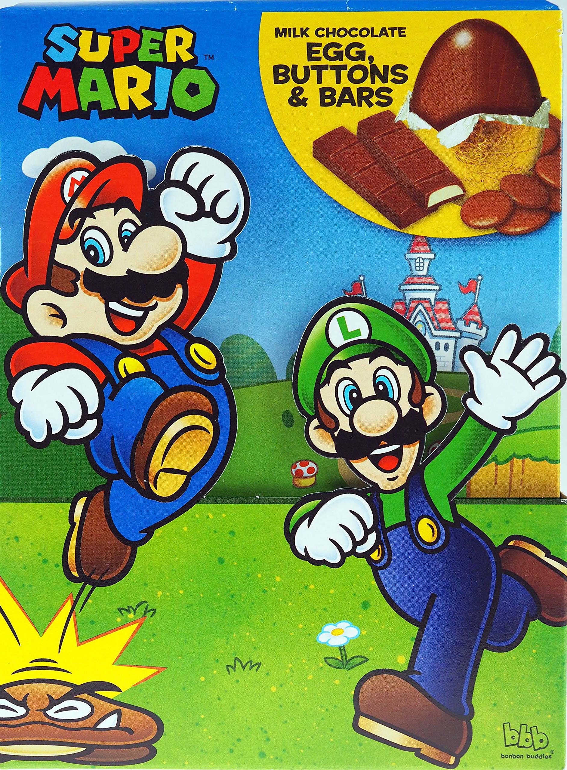 Super Mario Milk Chocolate Easter Egg Treat Bars And Buttons ...