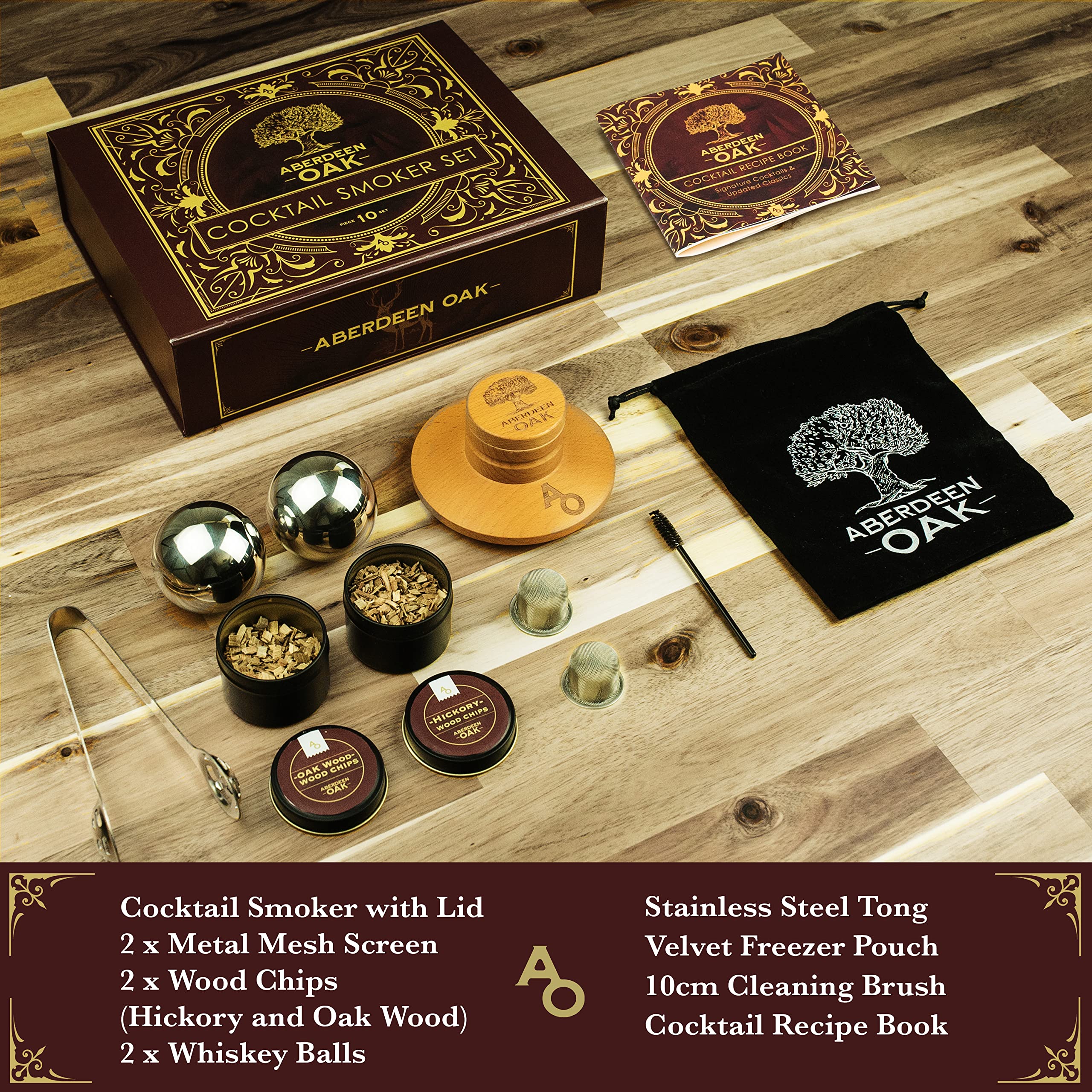 Snapklik.com : Aberdeen Oak Deluxe Cocktail Smoker Kit - Hickory & Oak ...