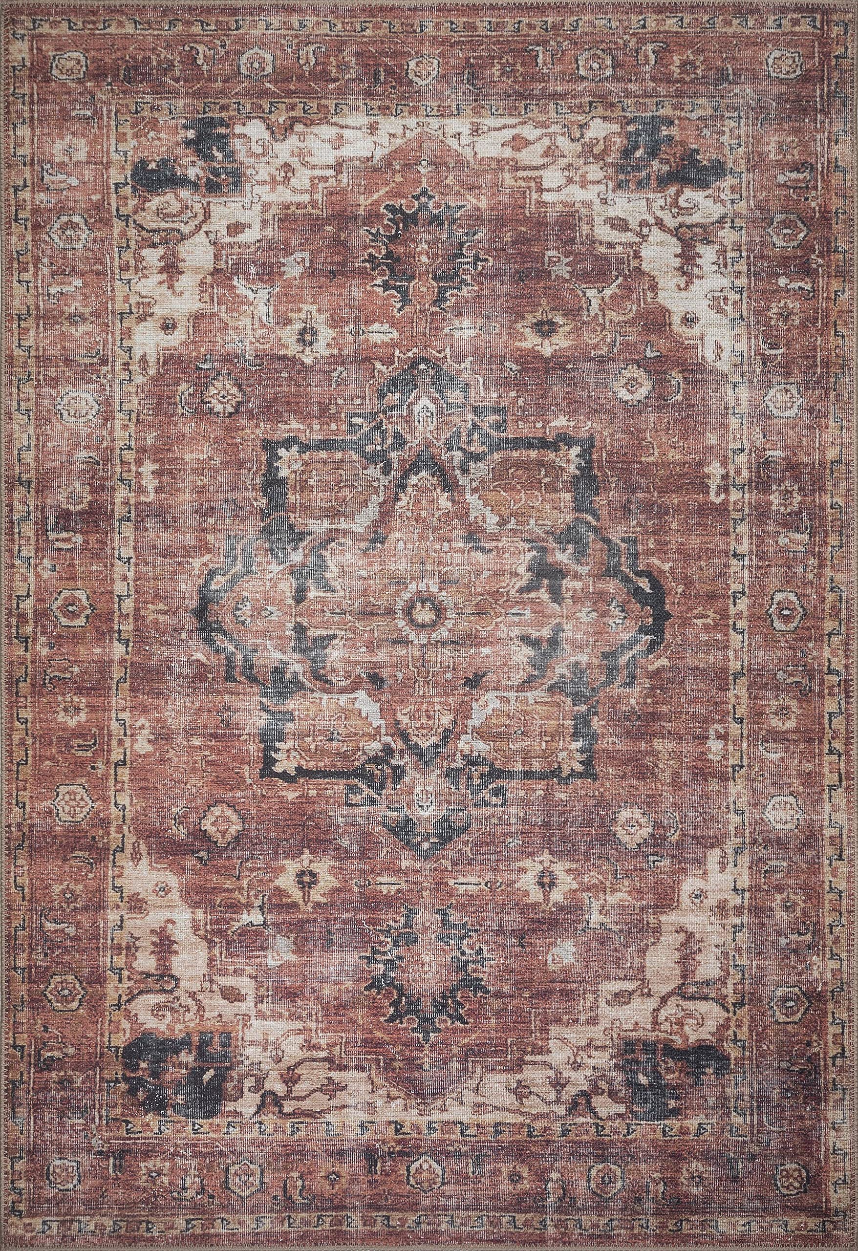 Adiva Rugs Machine Washable and Wipe Clean Area Rug, Living Room Rugs ...