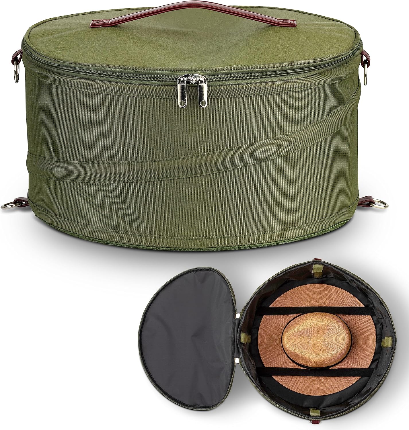 Bagsbee Round Hat Box for Travel and Storage,16x8 Inches,Hat Travel ...