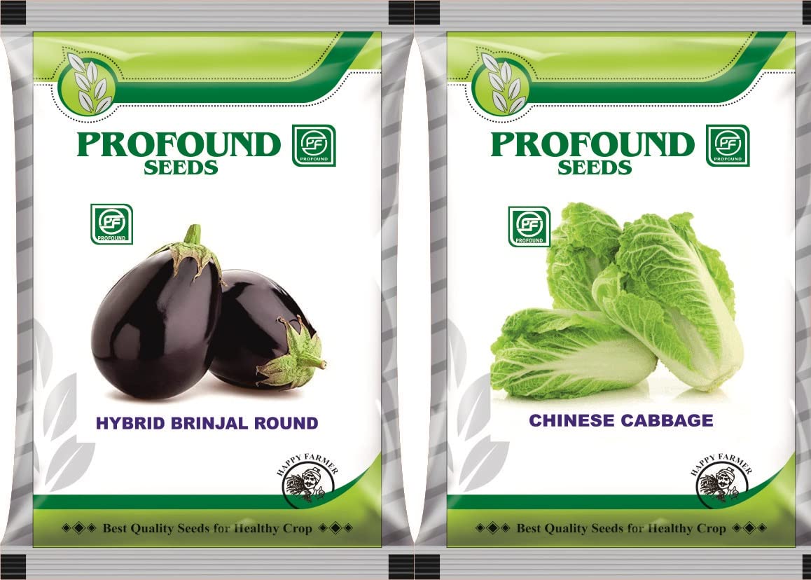 Profound Combo of Two F1 Hybrid Seeds Brinjal PPR(200) Chinige Cabbage ...