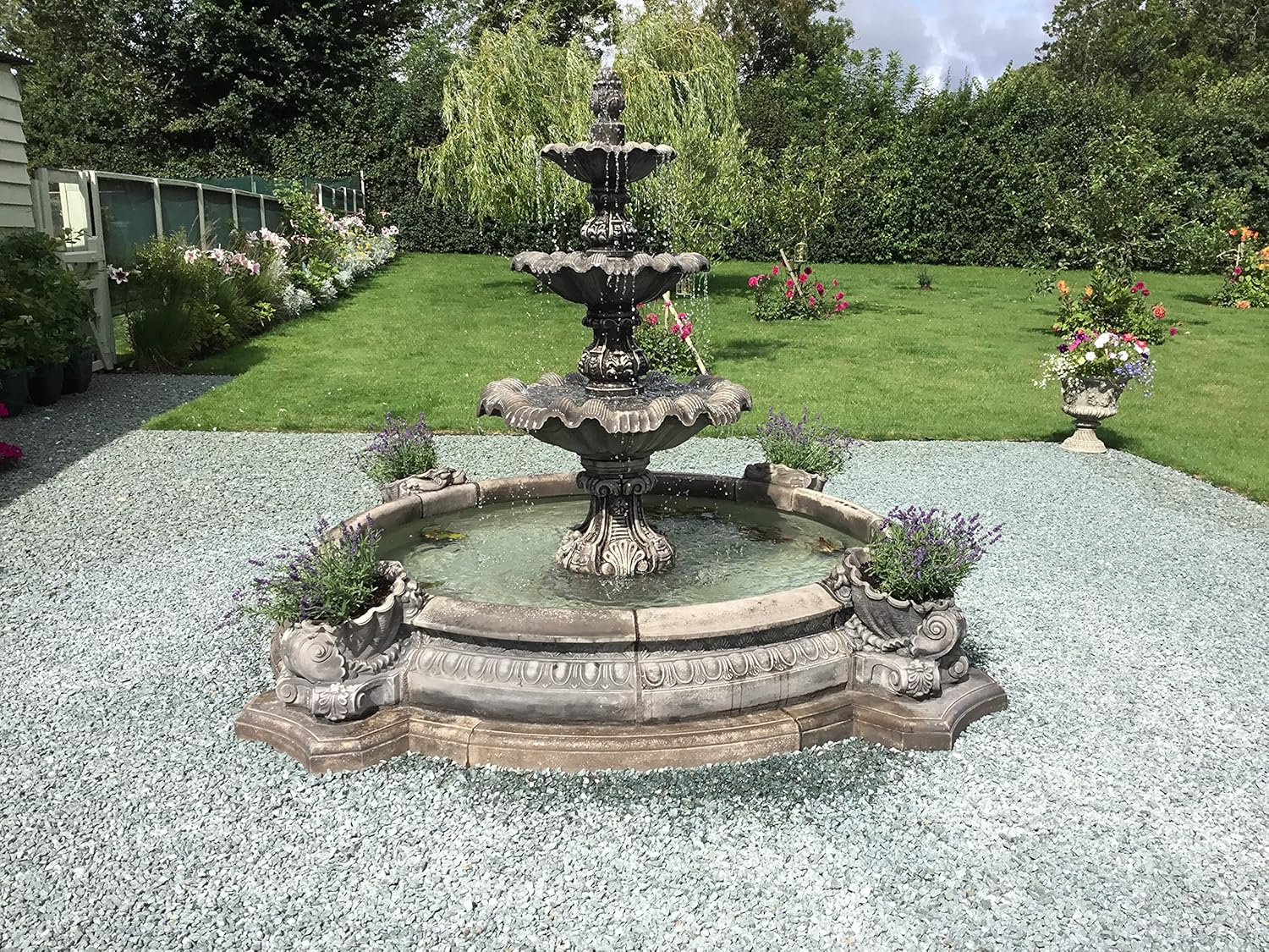3 TIERED WINDSOR FOUNTAIN, SMALL NEOPOLITAN POOL SURROUND STONE GARDEN ...