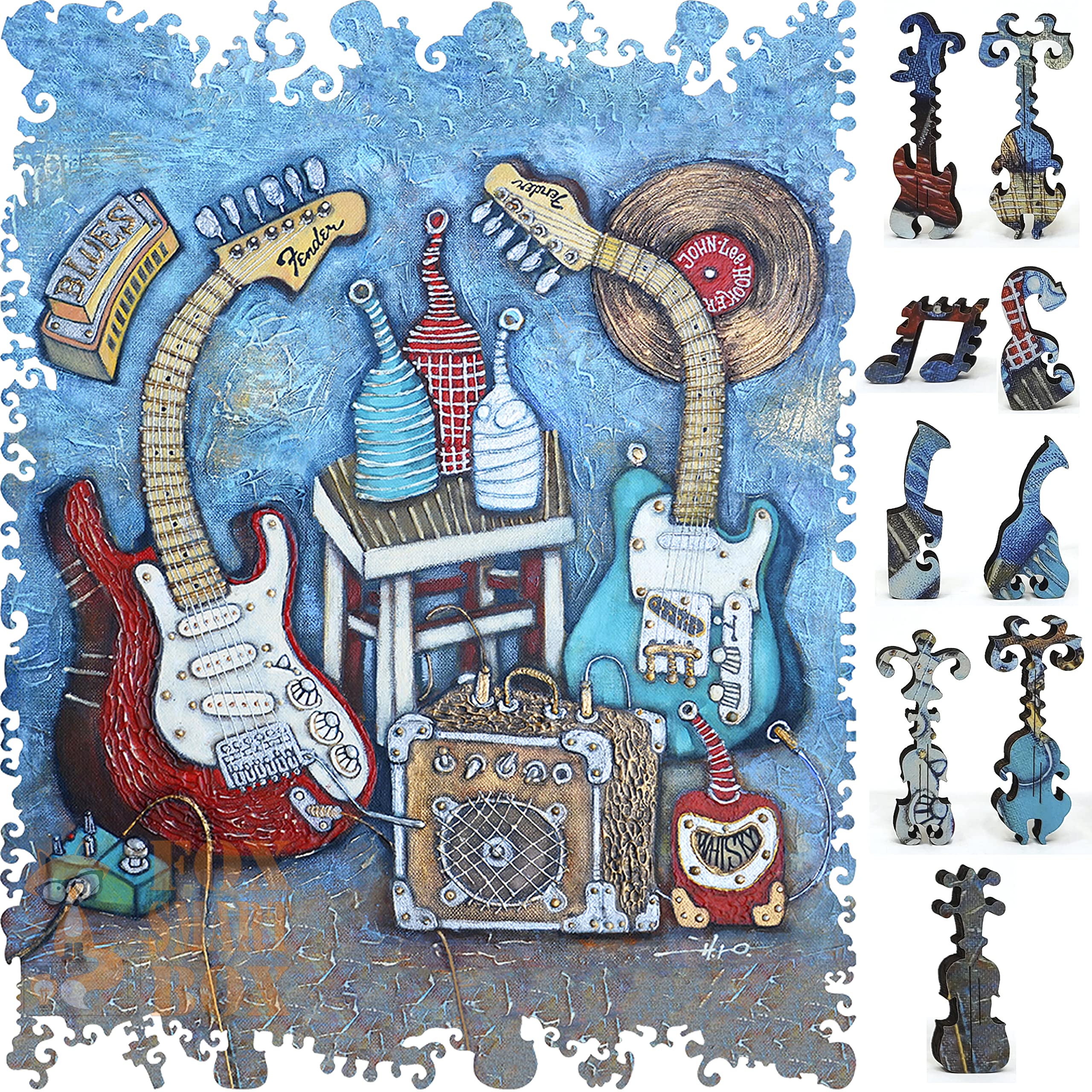 Amazon.com: Wooden Jigsaw Puzzle for Adults - Uniquely Shaped Pieces ...