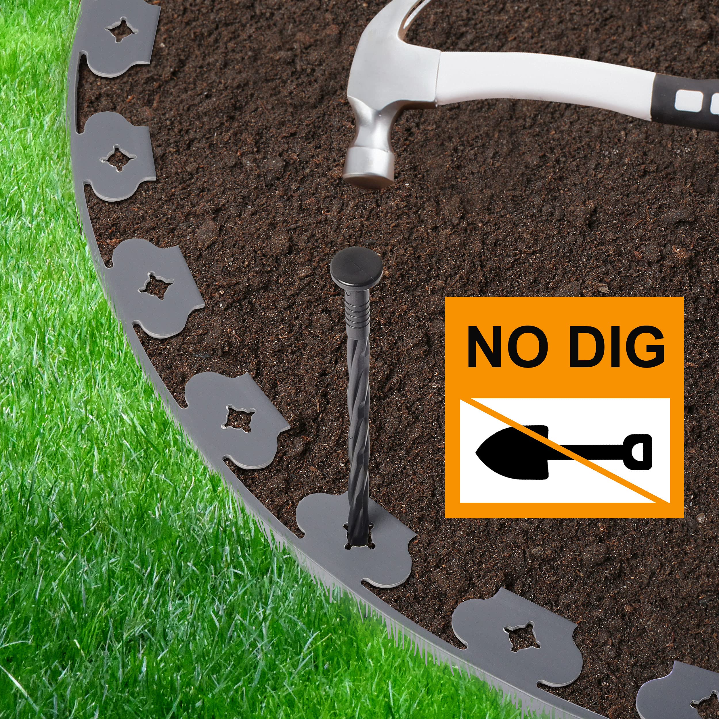 Snapklik.com : AUKAR Landscape Edging Kit 33ft Length No Dig Garden ...