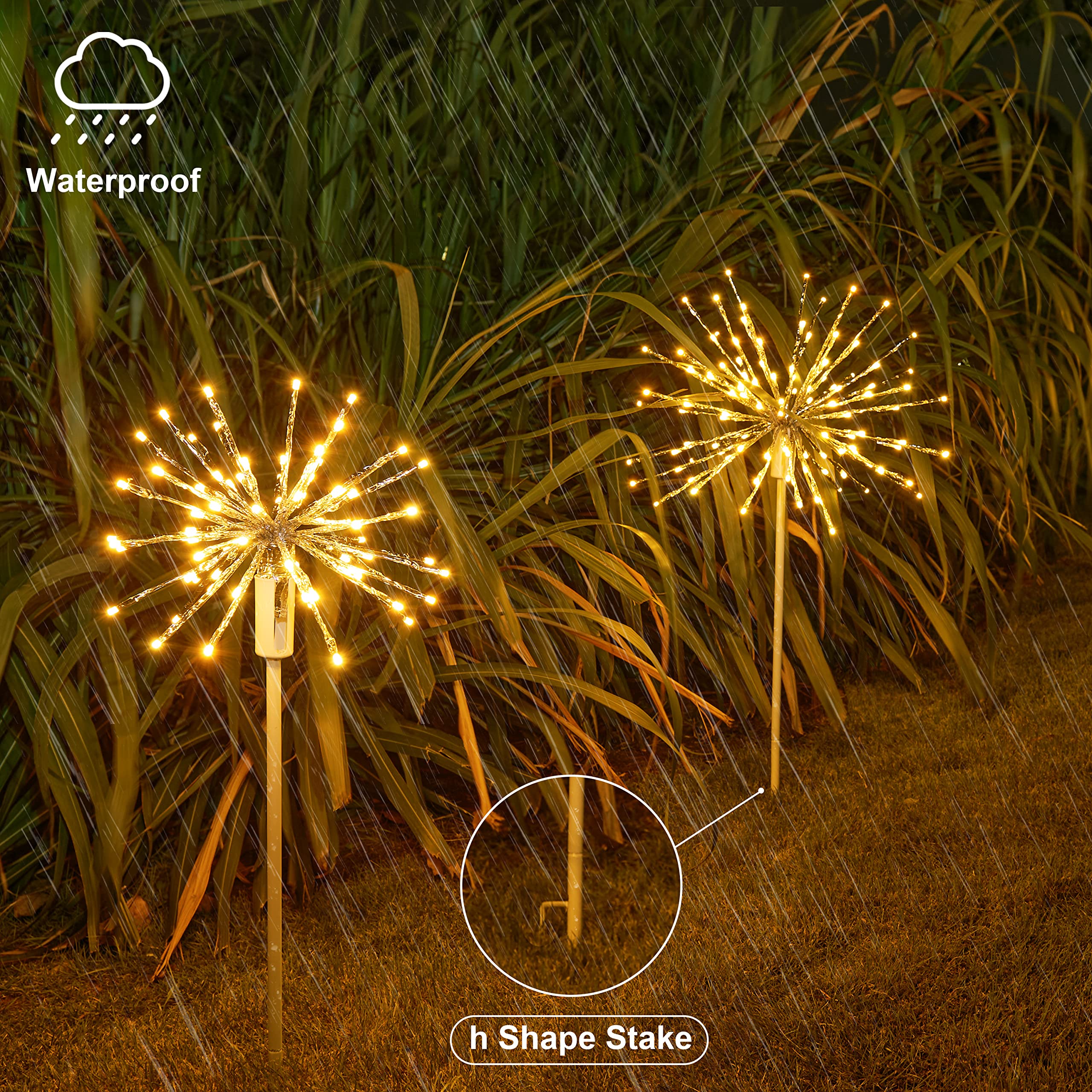 Snapklik.com : 24" Starburst Light 160 LED Firework Lights Twinkle Warm ...