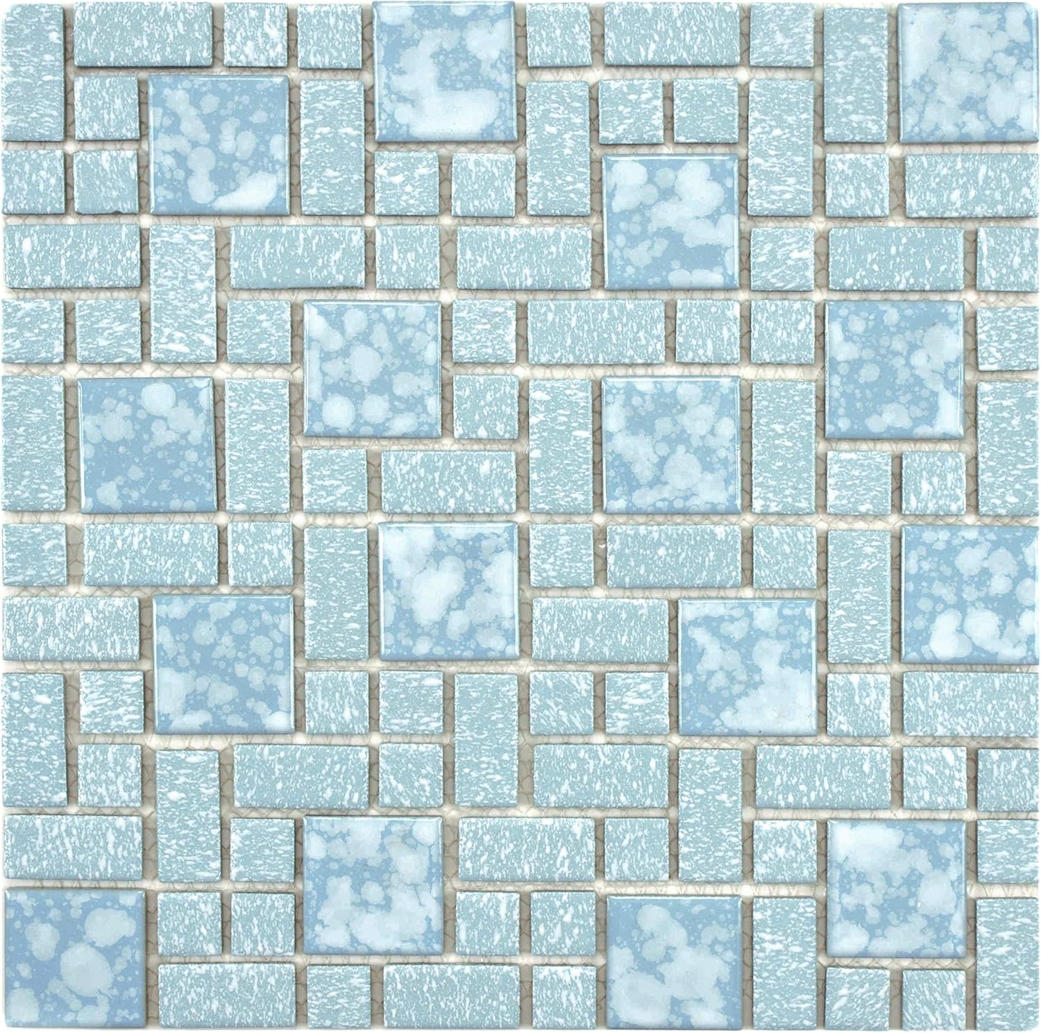 Merola Tile University Blue 6" x 6" Porcelain Mosaic Tile Sample ...